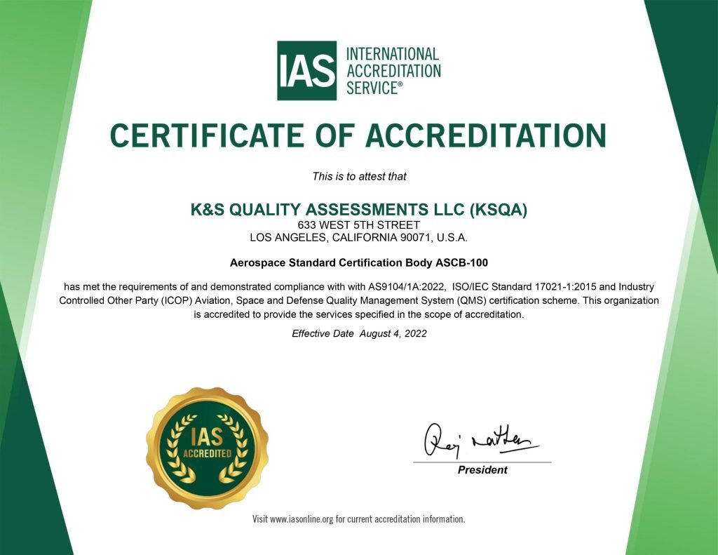 KSQA - ISO 9001 and AS 9100 Certification Experts